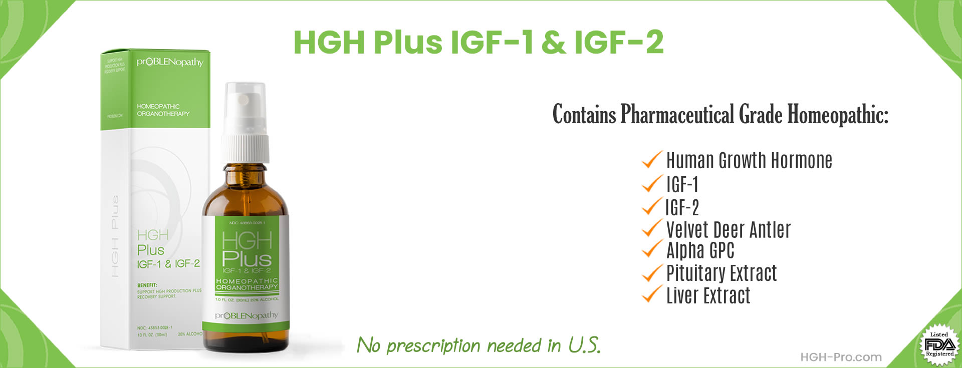 ProBLEN HGH Plus IGF-1 & IGF-2 Ingredients